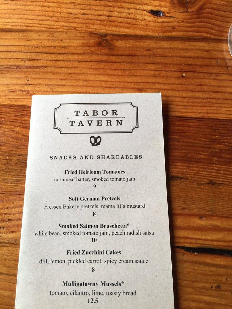 Menu at Tabor Tavern pub & bar, Portland, E Burnside St
