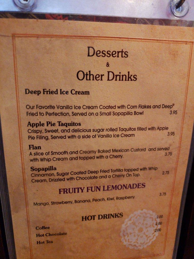 Menu at Casa de Reyes restaurant, Sweet Home