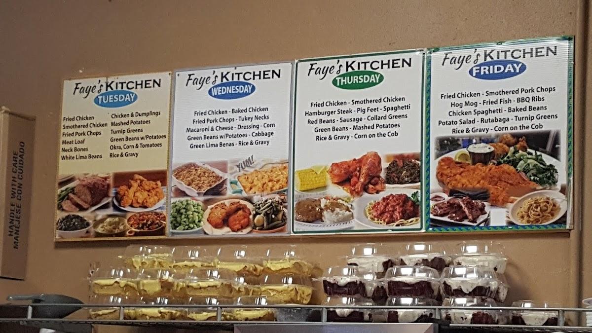 Menu at Faye's Kitchen restaurant, Moss Point