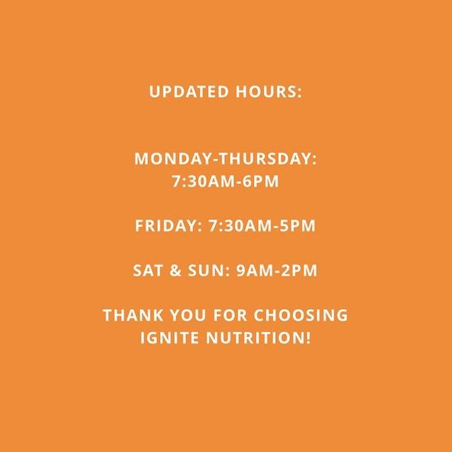Menu at Ignite Nutrition pub & bar, Rogers