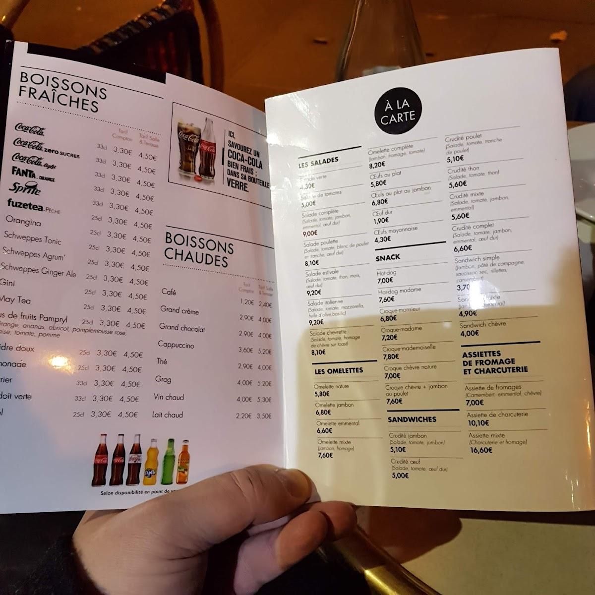 Menu at Le Carrefour Café., Paris, 8 Rue des Archives