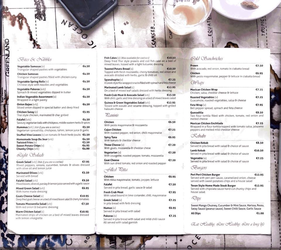 Menu at Olive Tree Restaurant & Cafe, Castlebar