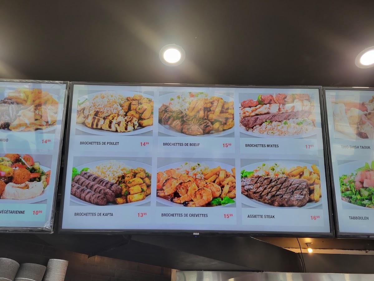 Menu at Restaurant Amir, Sherbrooke