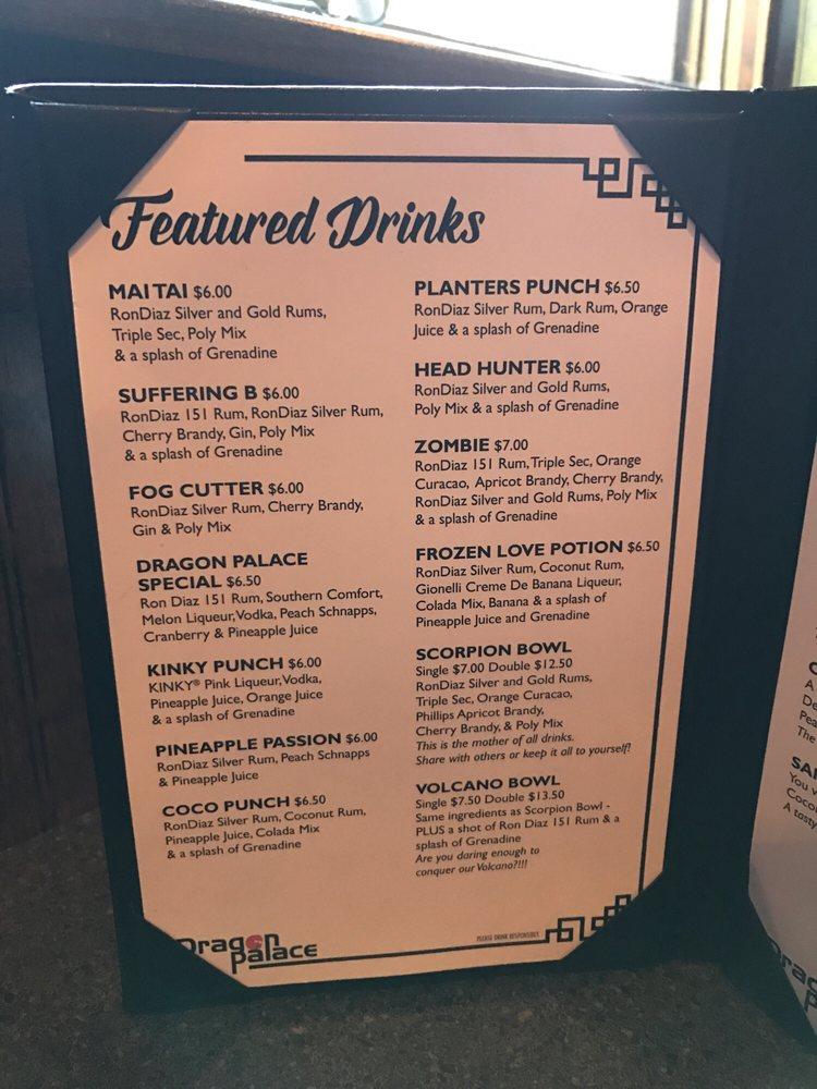 Menu at Dragon Palace of Wakefield restaurant, South Kingstown