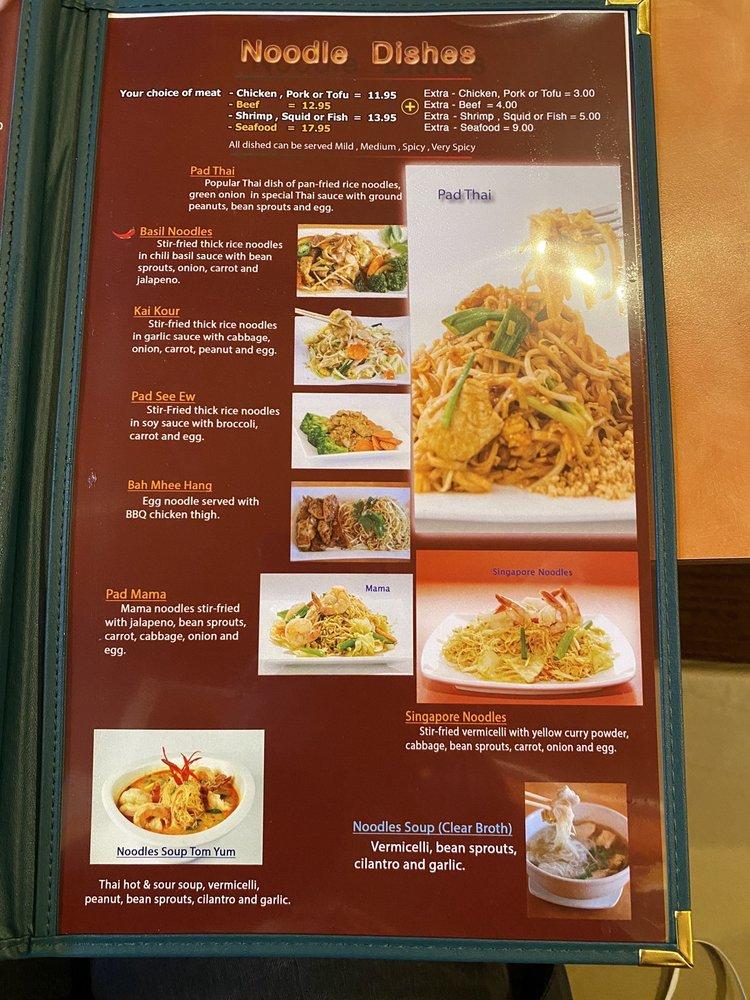 Menu at Ginger Thai Kitchen restaurant, Salinas