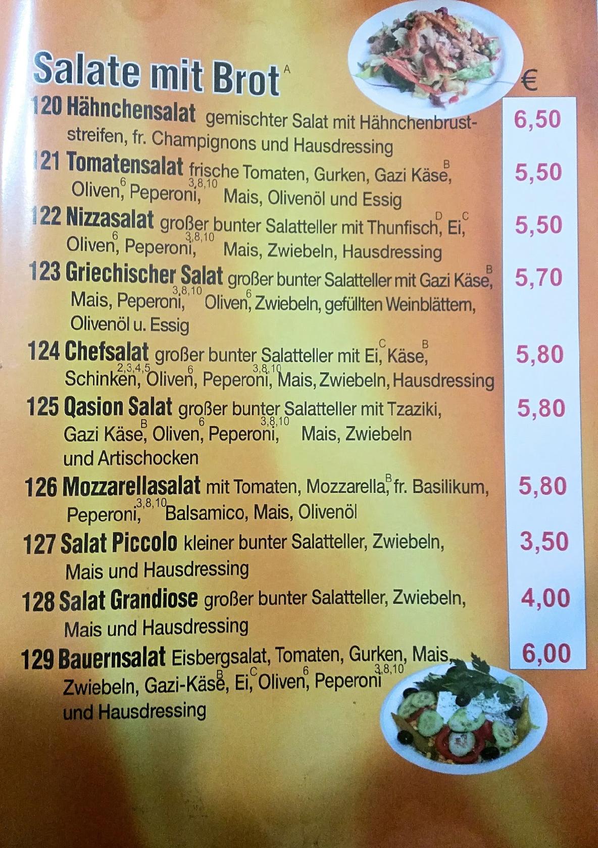 Speisekarte von Qasion restaurant, Salzgitter
