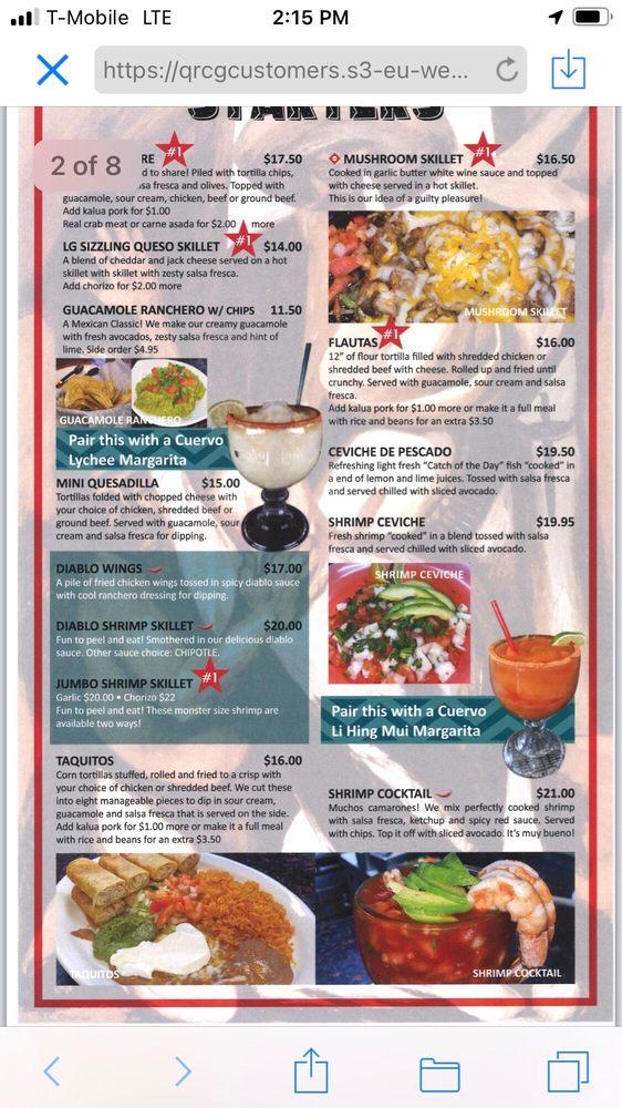 Menu at Mexico Lindo pub & bar, Kailua