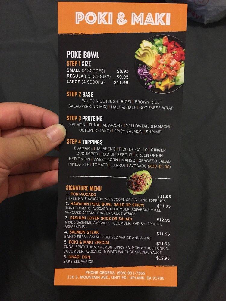 Carta del restaurante Poki & Maki, Upland