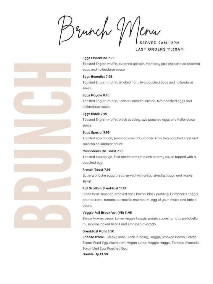 Menu at Westerton Arms pub & bar, Stirling