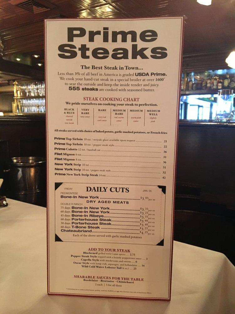 Menu at 555 East American Steakhouse, Long Beach