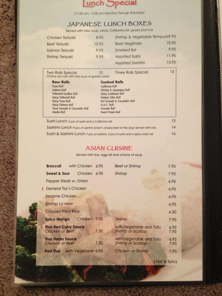 Menu at Blue Moon Asian Cuisine & Sushi Bar, Elko