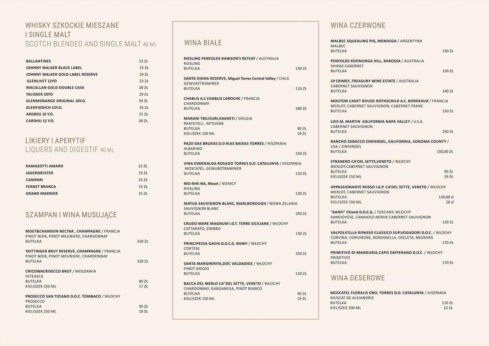 Menu at Migaloo Seafood & More restaurant, Kolobrzeg