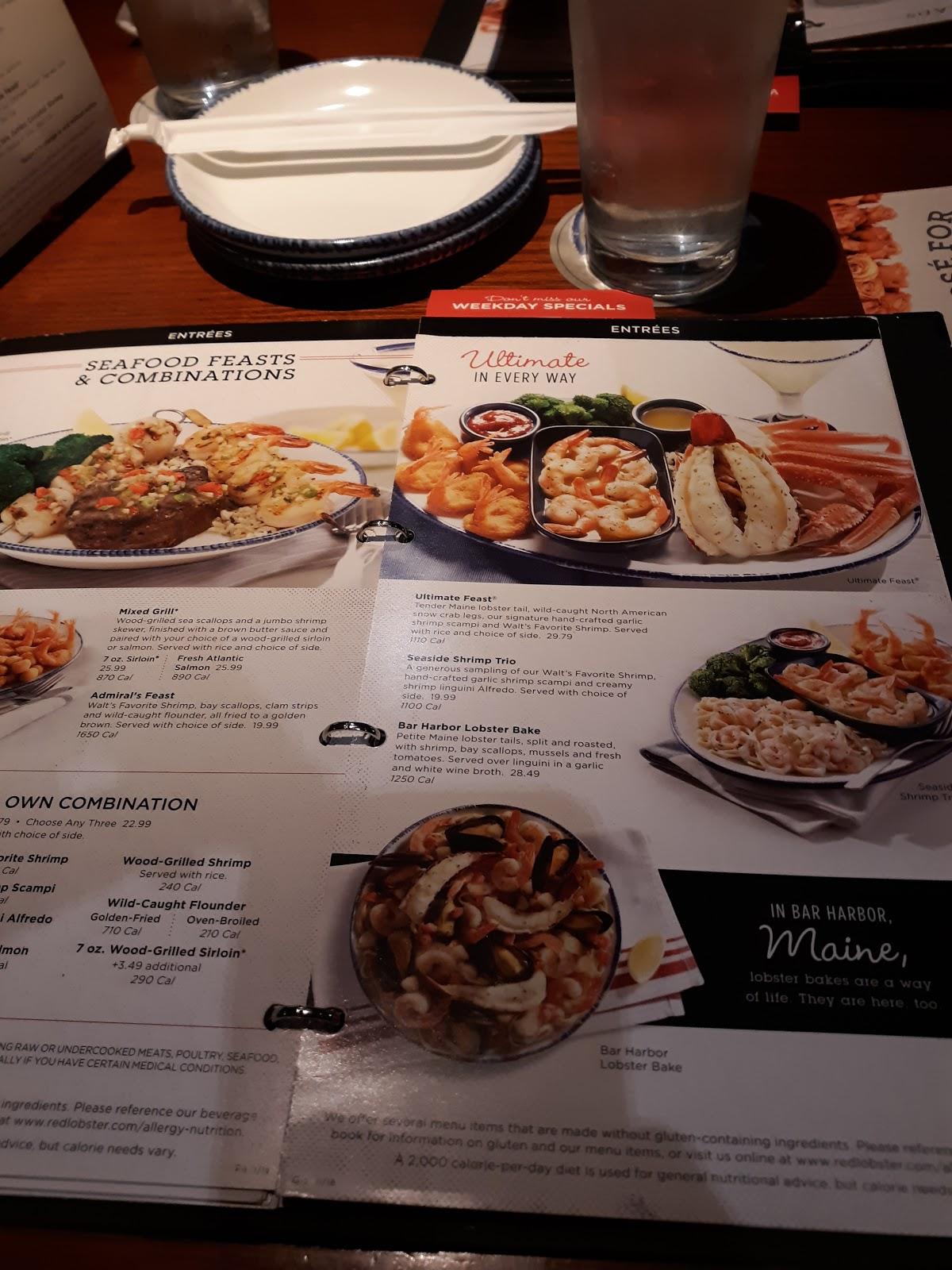 Menu at Red Lobster pub & bar, Daytona Beach Shores, S Atlantic Ave