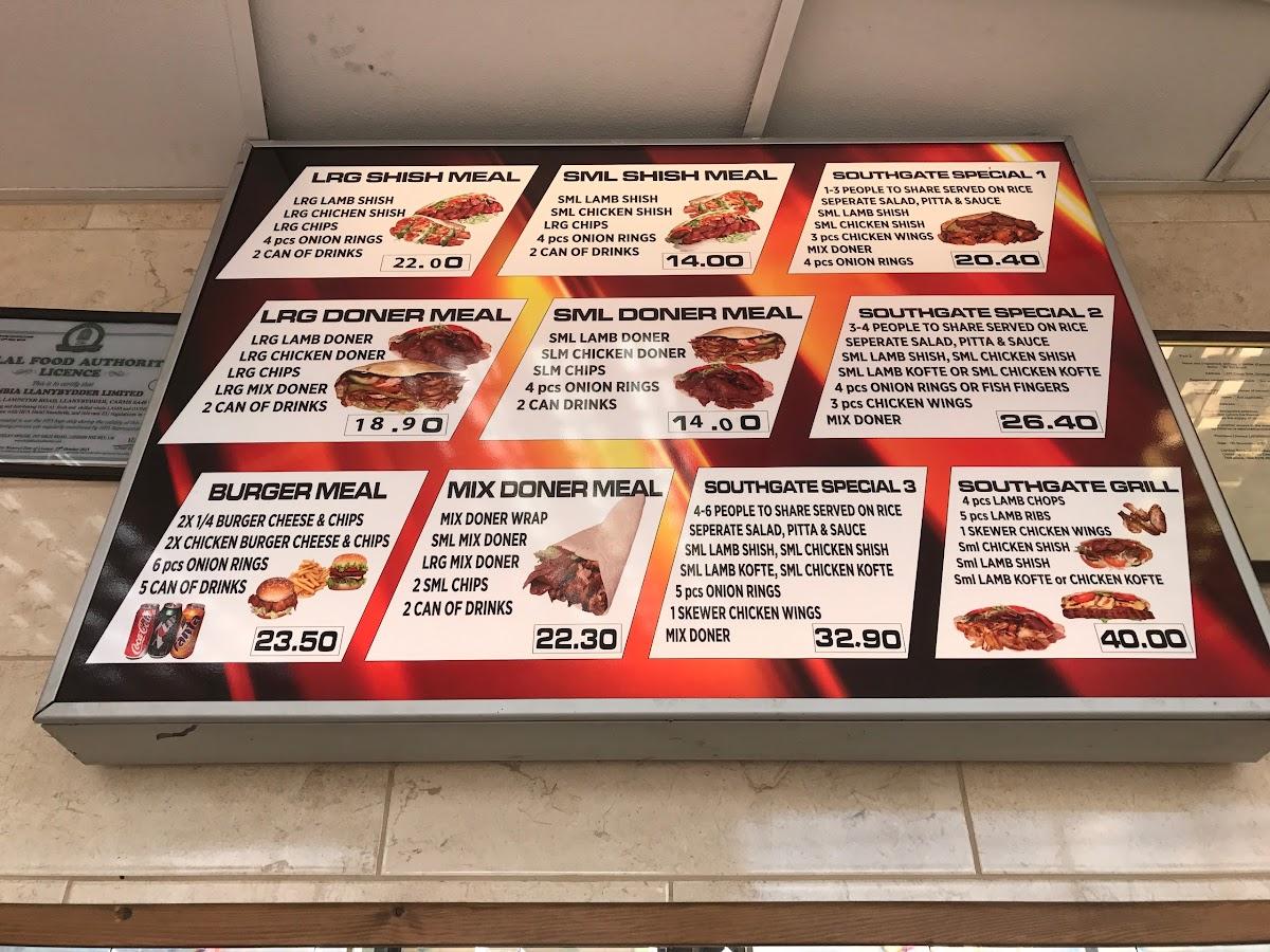 Menu at Southgate Kebab House ️ fast food, London, 8A Station Parade