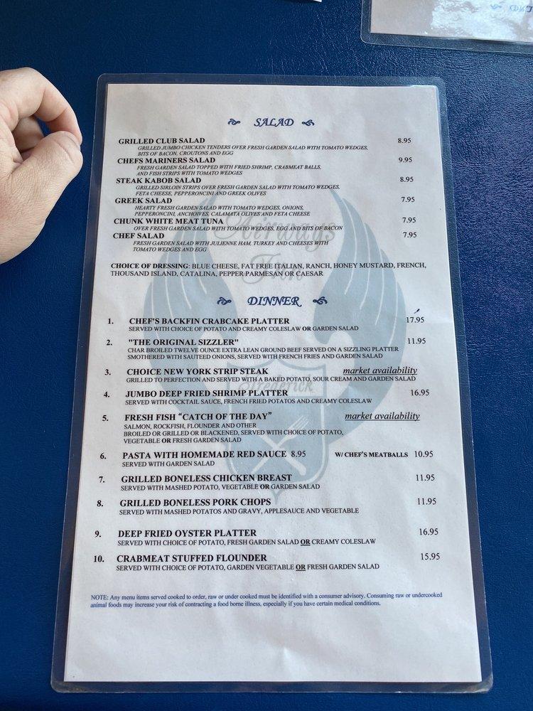 Menu at Airways Inn of Frederick fast food, Frederick