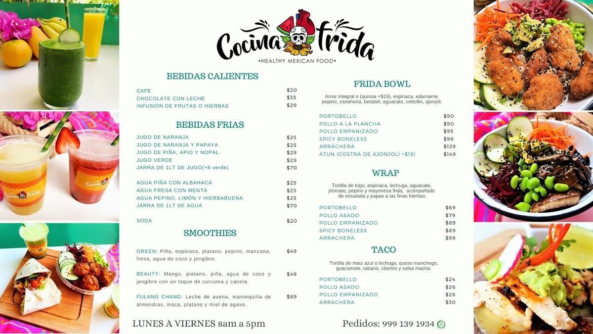 Menu at COCINA FRIDA restaurant, Merida