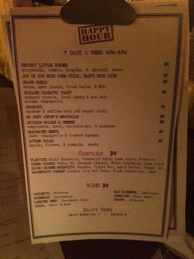 Menu at Restaurant Bricco, West Hartford