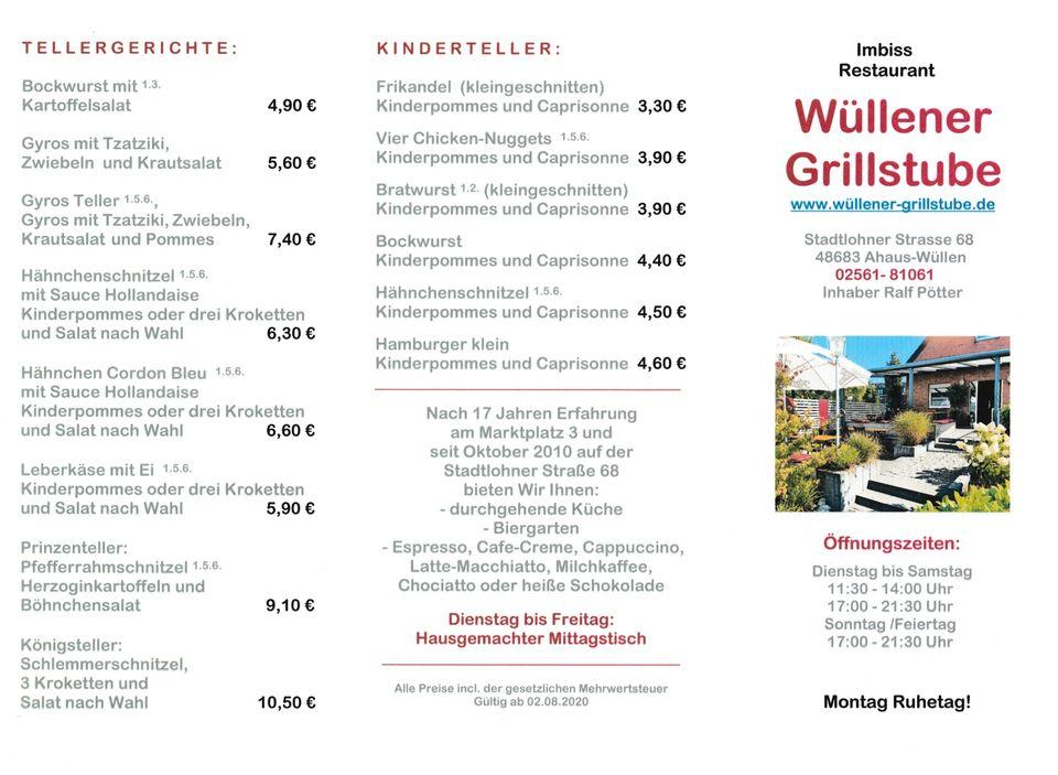 Speisekarte von Wüllener Grillstube restaurant, Ahaus
