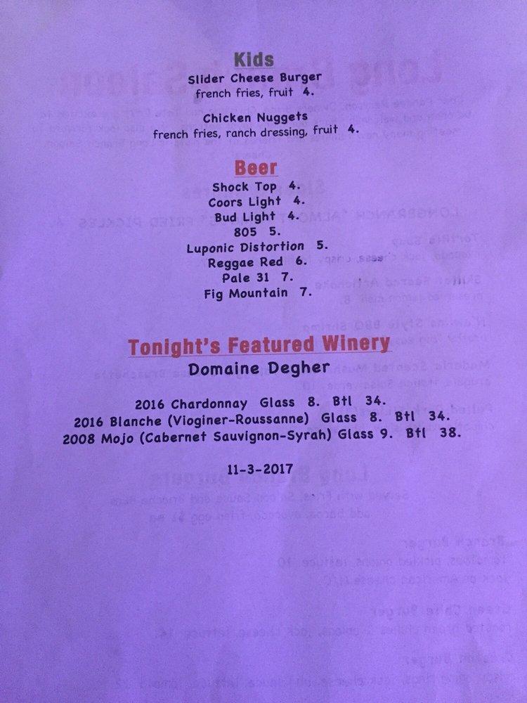 Menu at Longbranch Saloon pub & bar, Creston
