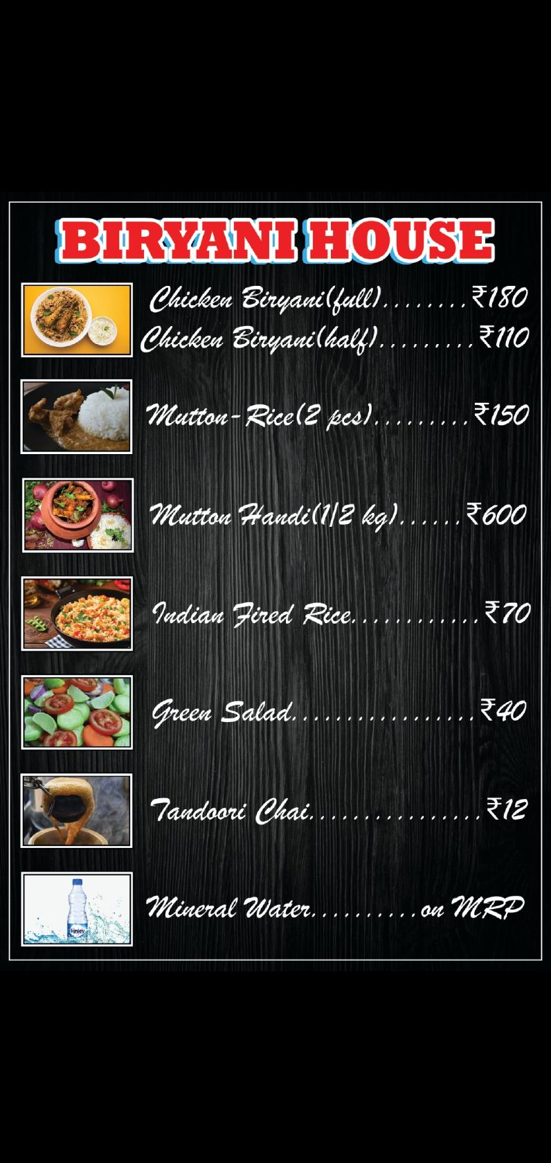 Menu at BIRYANI HOUSE, Banka