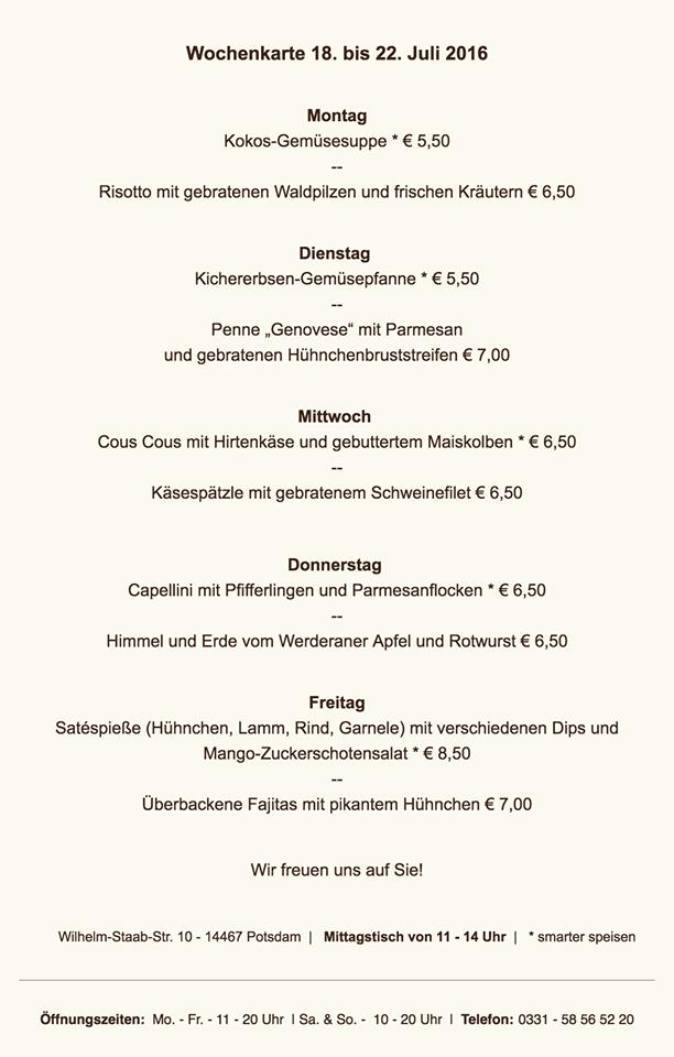 Speisekarte von Café Ricciotti - Das Café im Nikolaisaal cafe, Potsdam