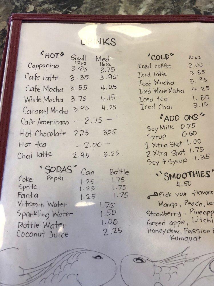 Menu at East Bay Cafe Depot, Fremont