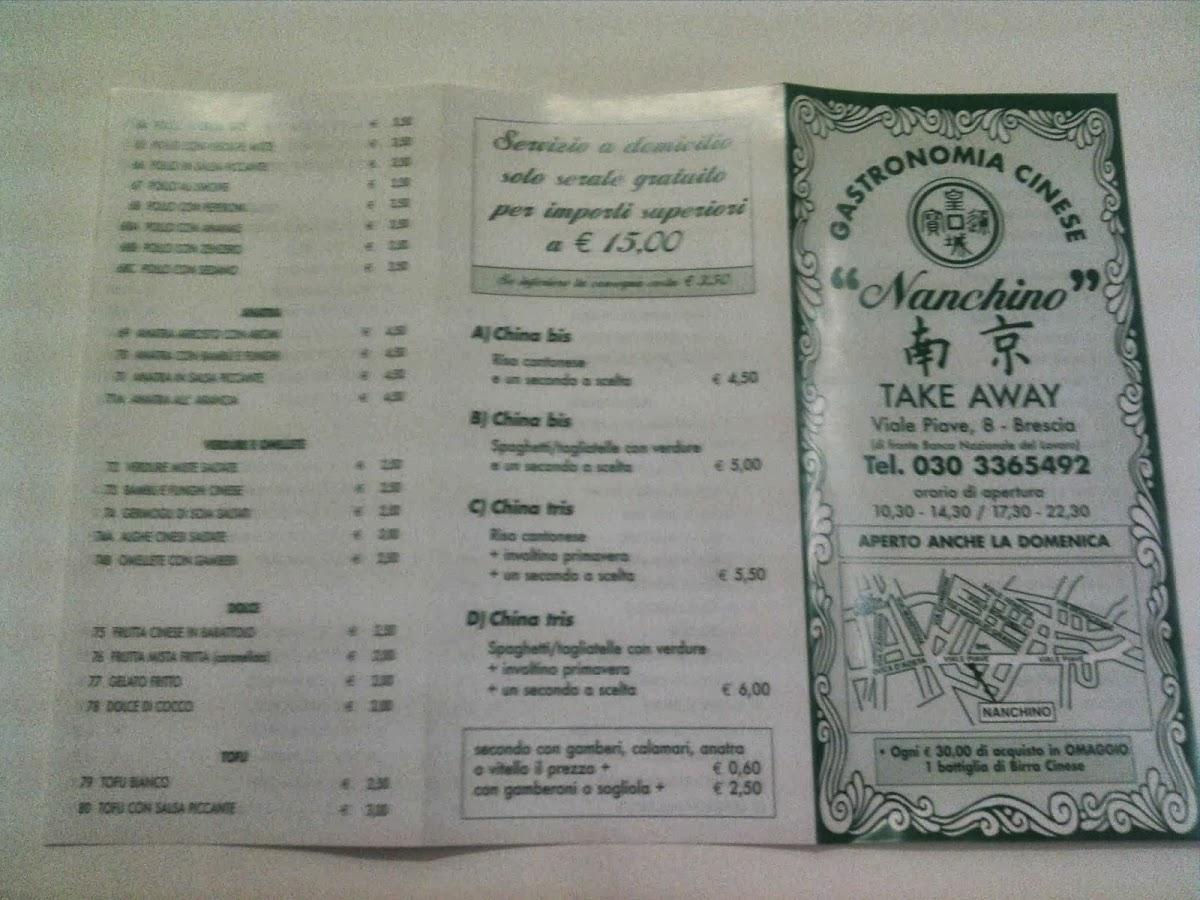 Speisekarte von Gastronomia Cinese 'Nanchino' - takeaway restaurant ...