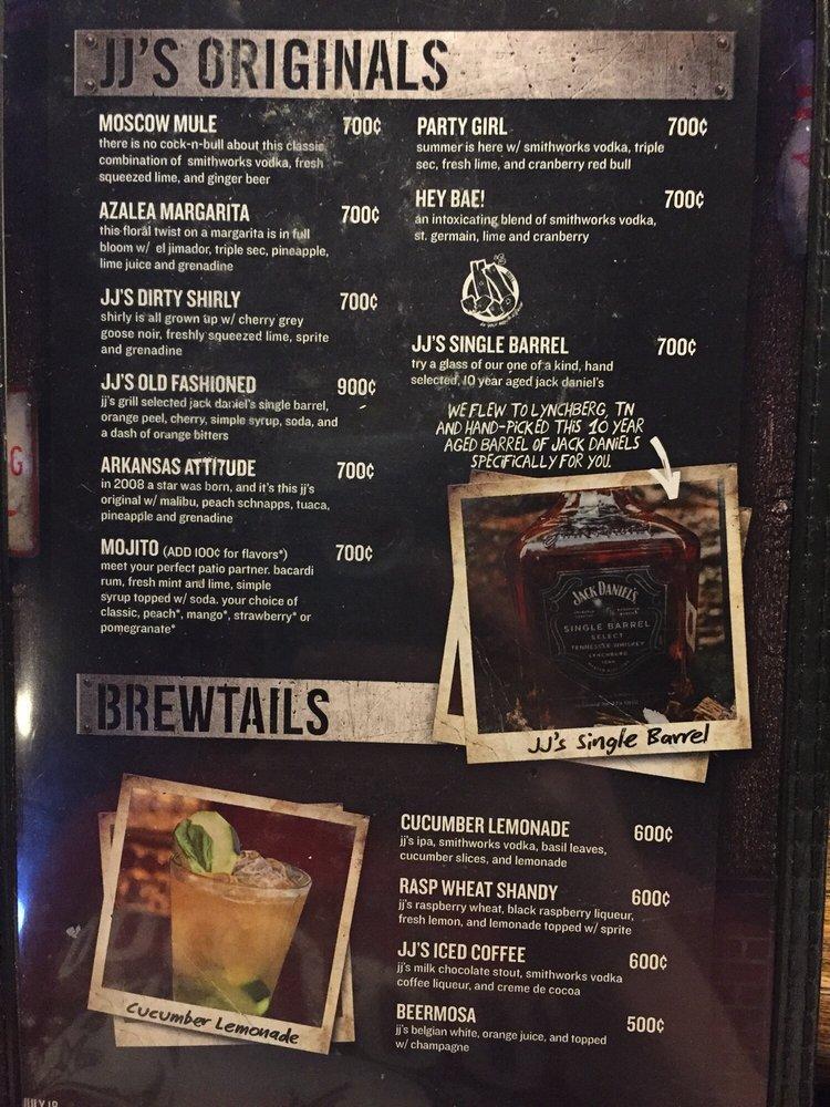 Menu at JJ’s Grill Little Rock restaurant, Little Rock