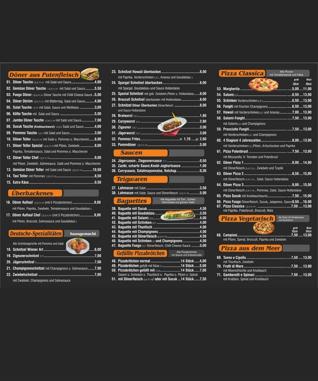 Speisekarte von Fuego Grill Unna restaurant, Unna