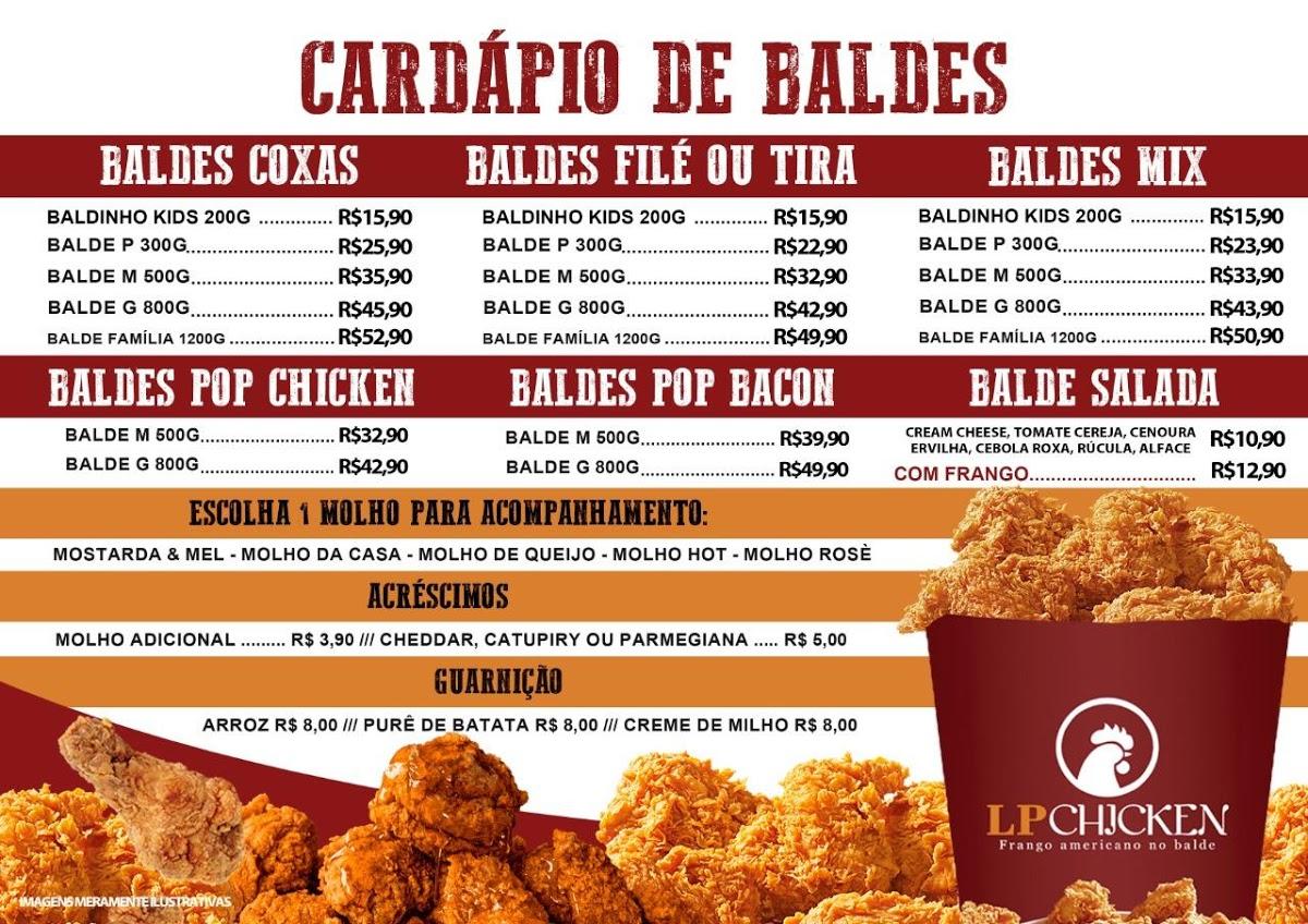 Menu at LP Chicken restaurant, Lençóis Paulista