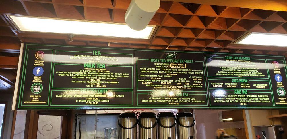 Menu at Taste Tea restaurant, Honolulu, Ala Moana Blvd Ward Village