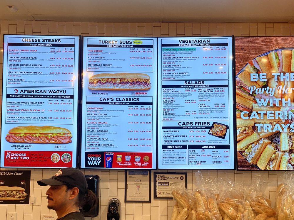 Menu at Capriotti's Sandwich Shop restaurant, Kansas City
