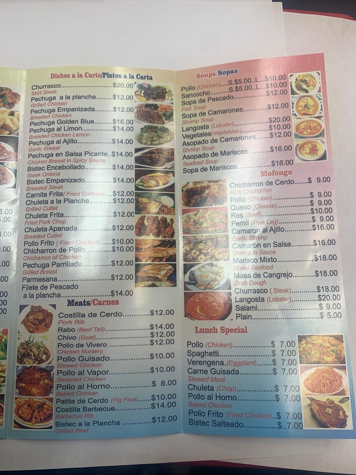 Menu at EL PILON DOMINICANO restaurant, Newark