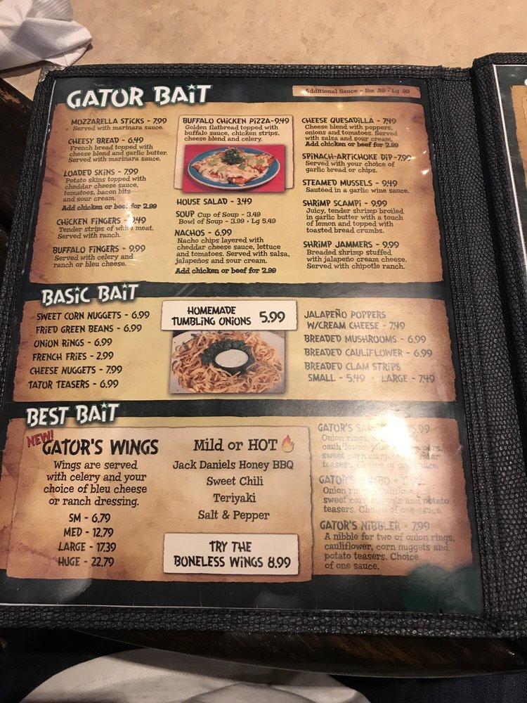 Menu at Gator's Grill & Spirits pub & bar, Burlington