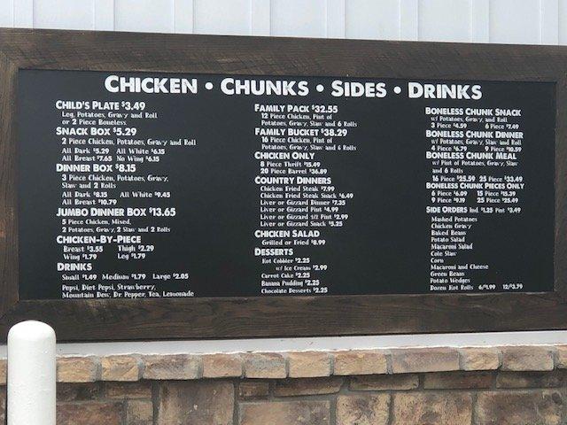 Menu at Roy's Fried Chicken restaurant, Coweta, OK-51