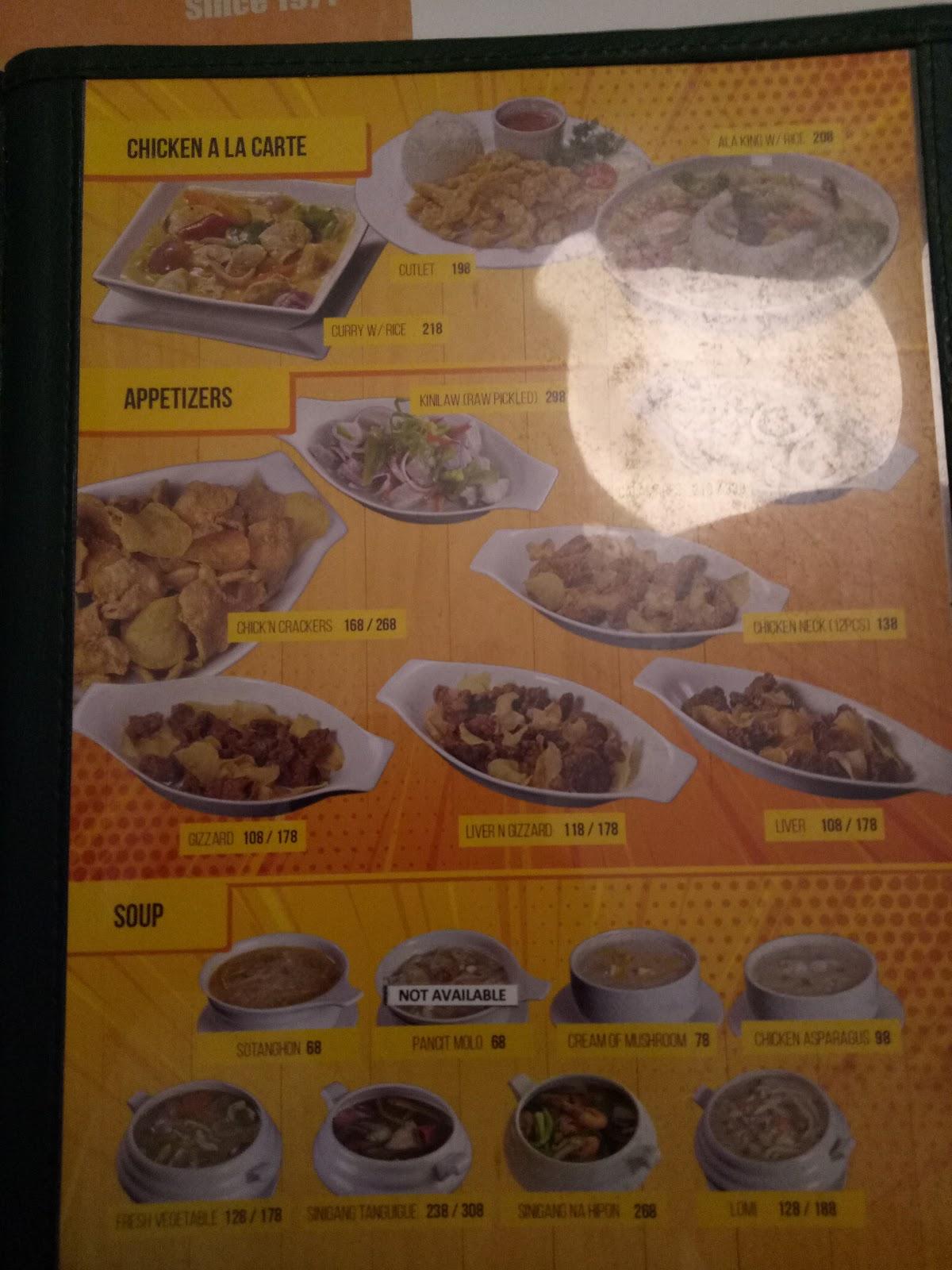Menu at Sunburst Restaurant, Iligan City, 67G4+C3J