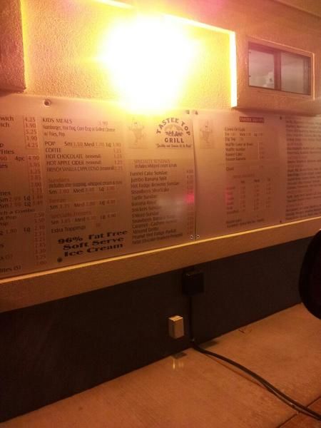 Menu at Tastee Top Grill fast food, Cedar Lake