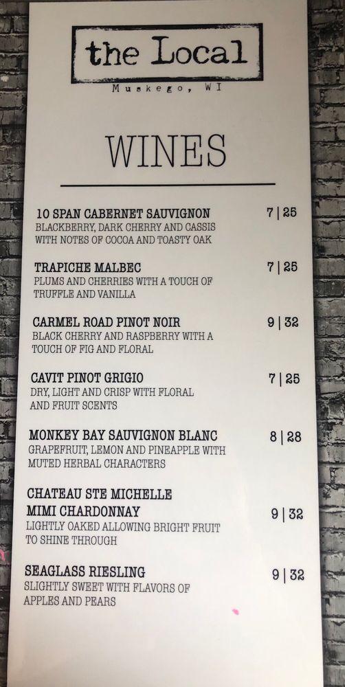 Menu at The Local pizzeria, Muskego