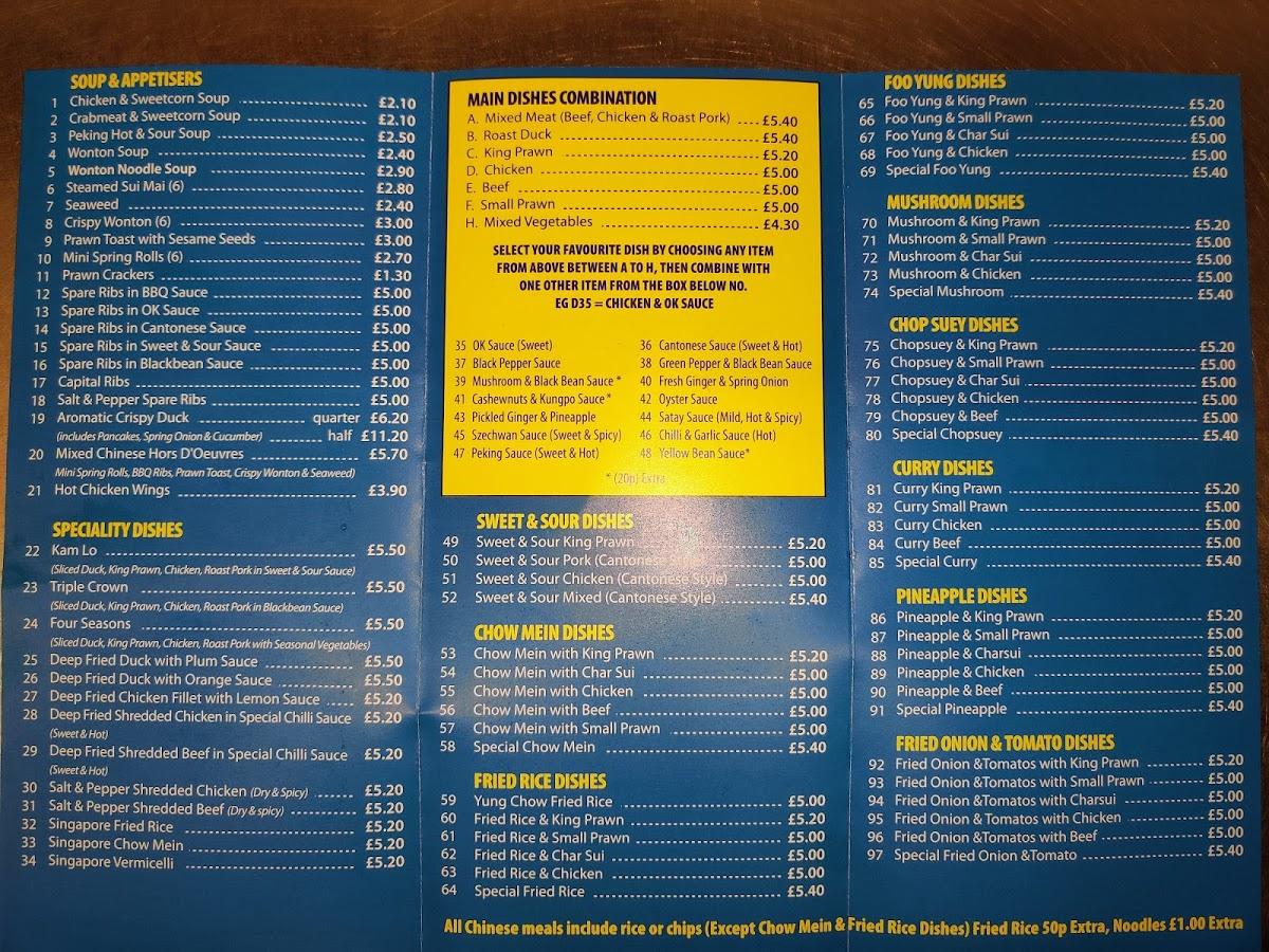 Carta del restaurante Chan's Fish & Chips Shop, Liverpool, 261 Pilch Ln