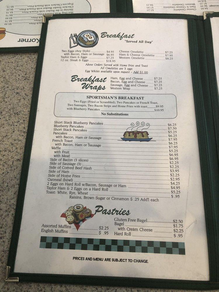 Menu at Circle E Diner pizzeria, Hancock