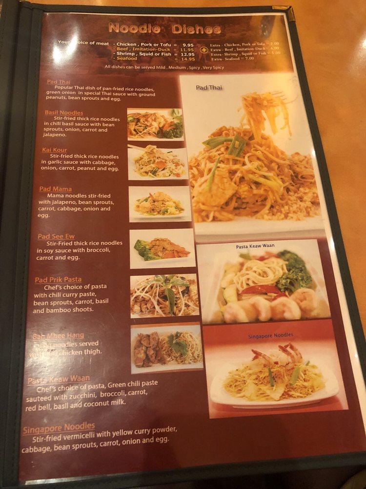 Menu at Ginger Thai Kitchen restaurant, Salinas