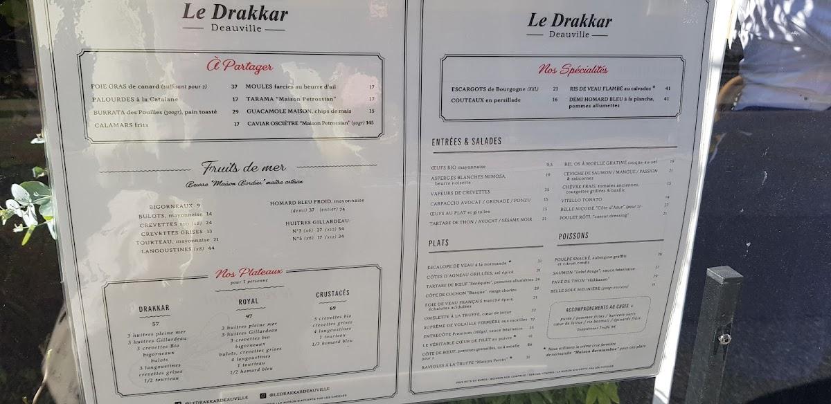 Menu au LE DRAKKAR - DEAUVILLE restaurant, Deauville