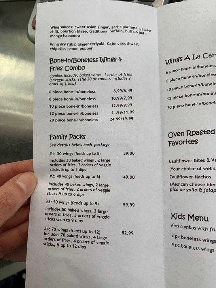 Menu at Little Big Wings, Dripping Springs, Canyonwood and 290