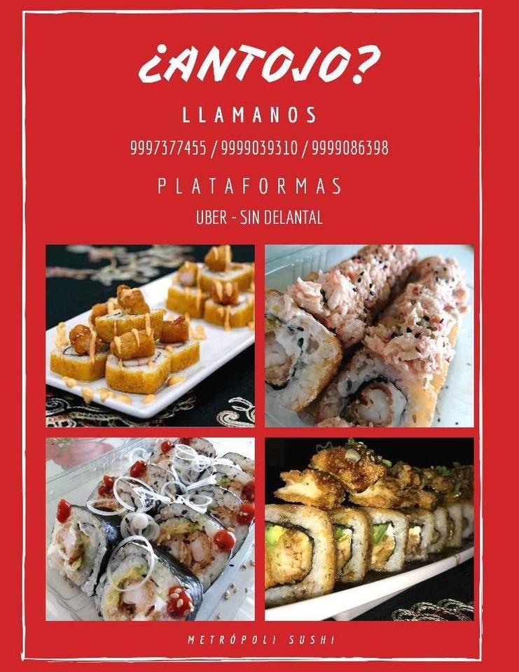 Carta del restaurante Metrópoli sushi, Merida, Parque Santa Lucia