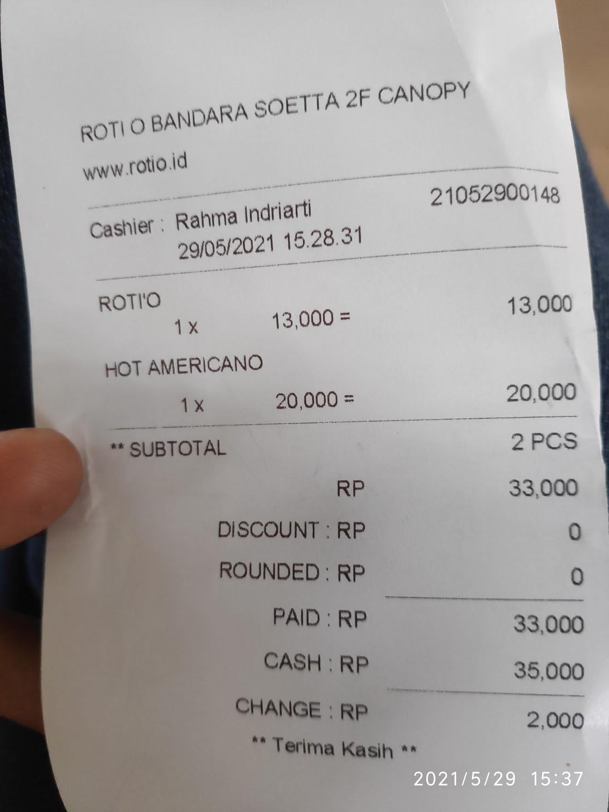 Menu at Roti O Bandara Soetta 2F Canopy, Tangerang