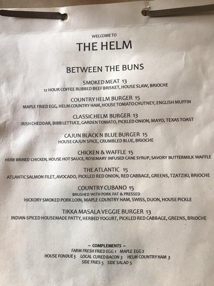 Menu at The Helm pub & bar, Greenwood Lake, 649 Jersey Ave