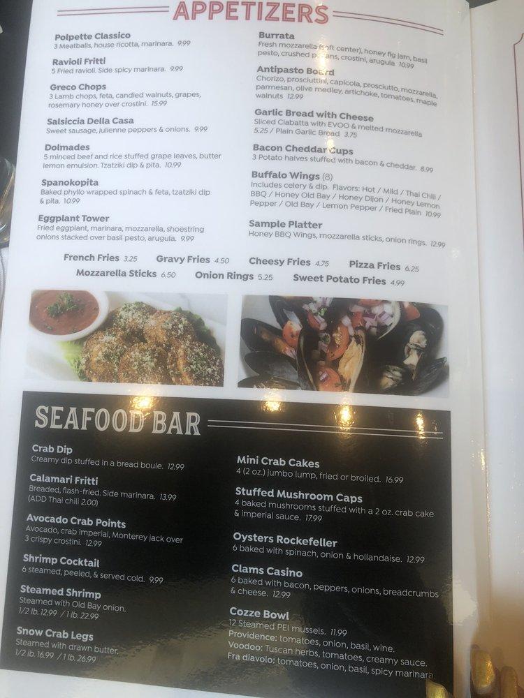 Menu at Venetian Italian Eatery restaurant, Edgewood