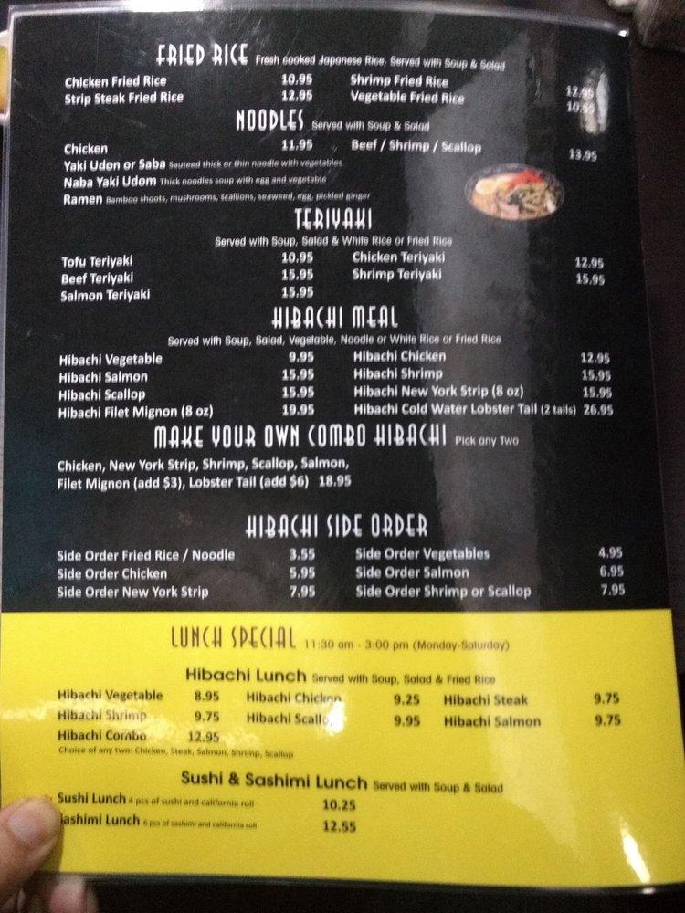 Menu at Davenport Sashimi Fusion restaurant, Loughman