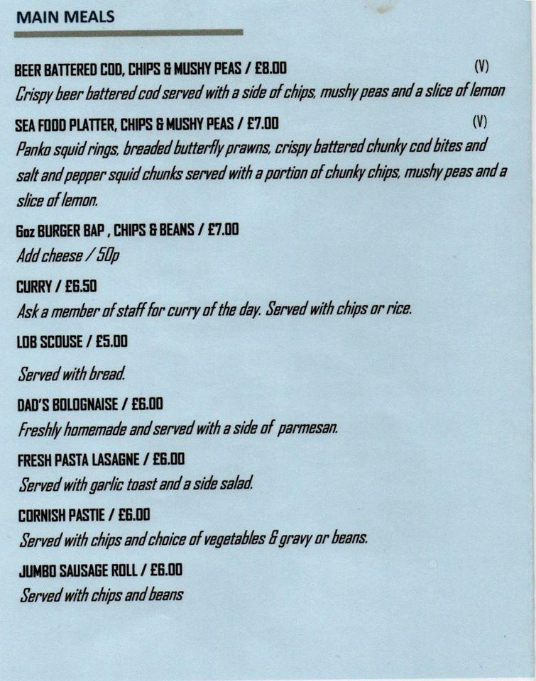 Menu at The Liverpool Arms pub & bar, Amlwch, Machine St