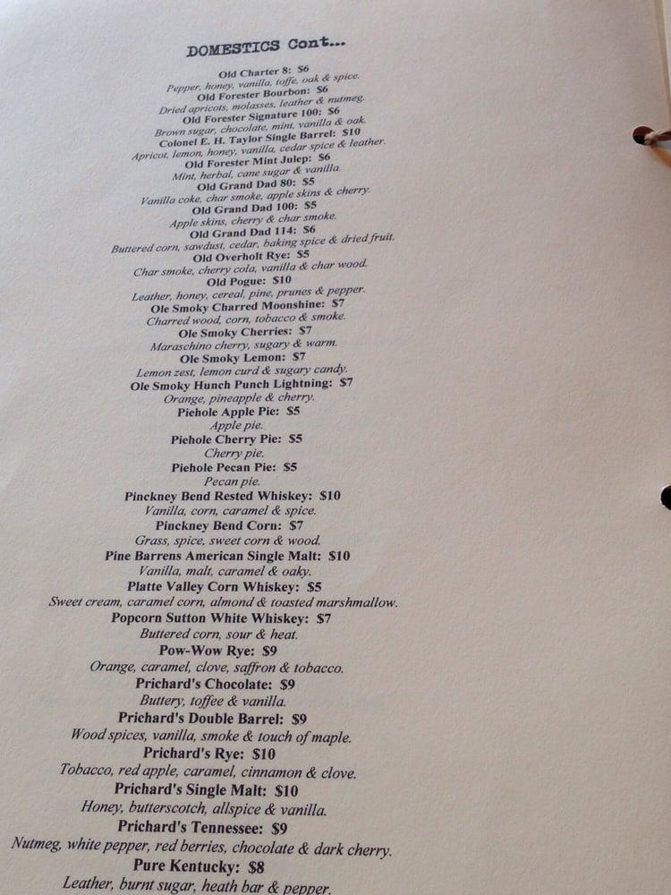 Menu at BBQ Saloon, St. Louis, Laclede Ave